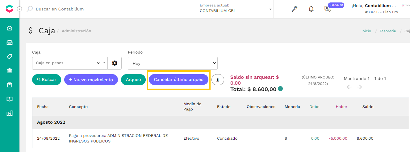 ¿Cómo realizar un arqueo de caja en Contabilium? – Contabilium Chile